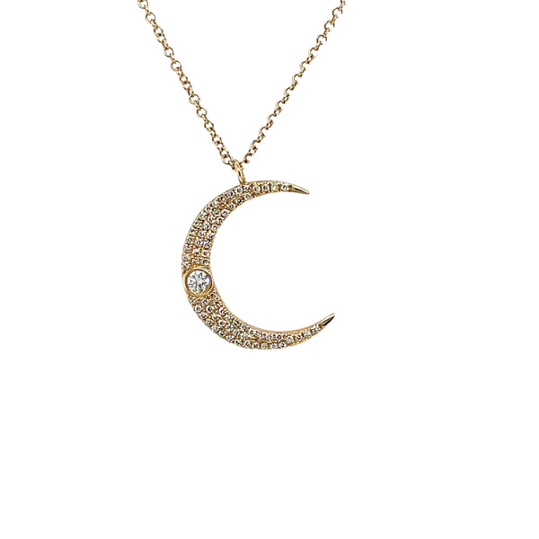 Waning Cresent Moon Pendant – virtue jewelers
